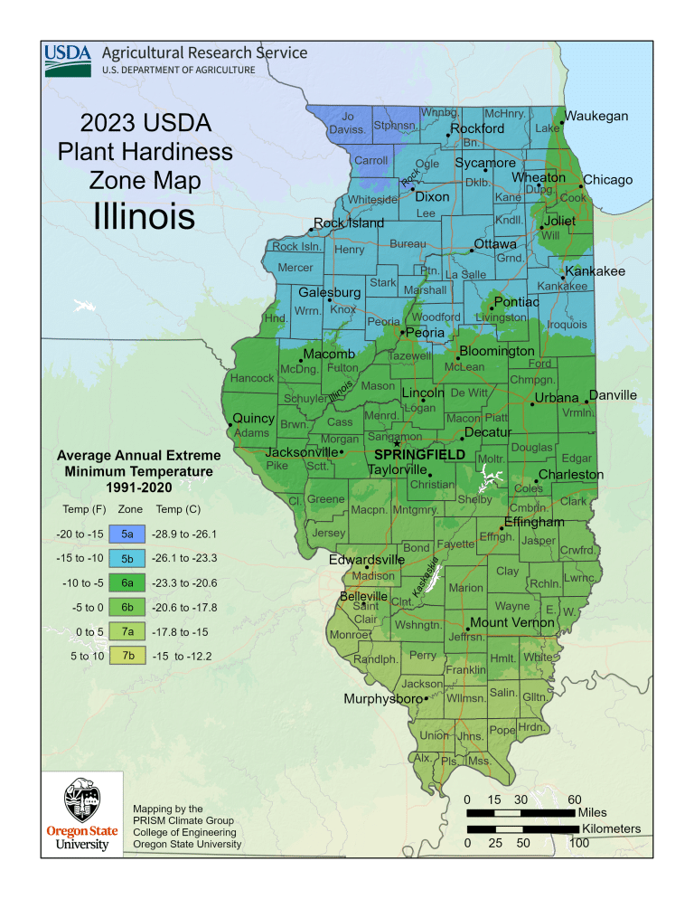 Illinois Plant Hardiness Zones Map And Gardening Guide - Gardenia Organic