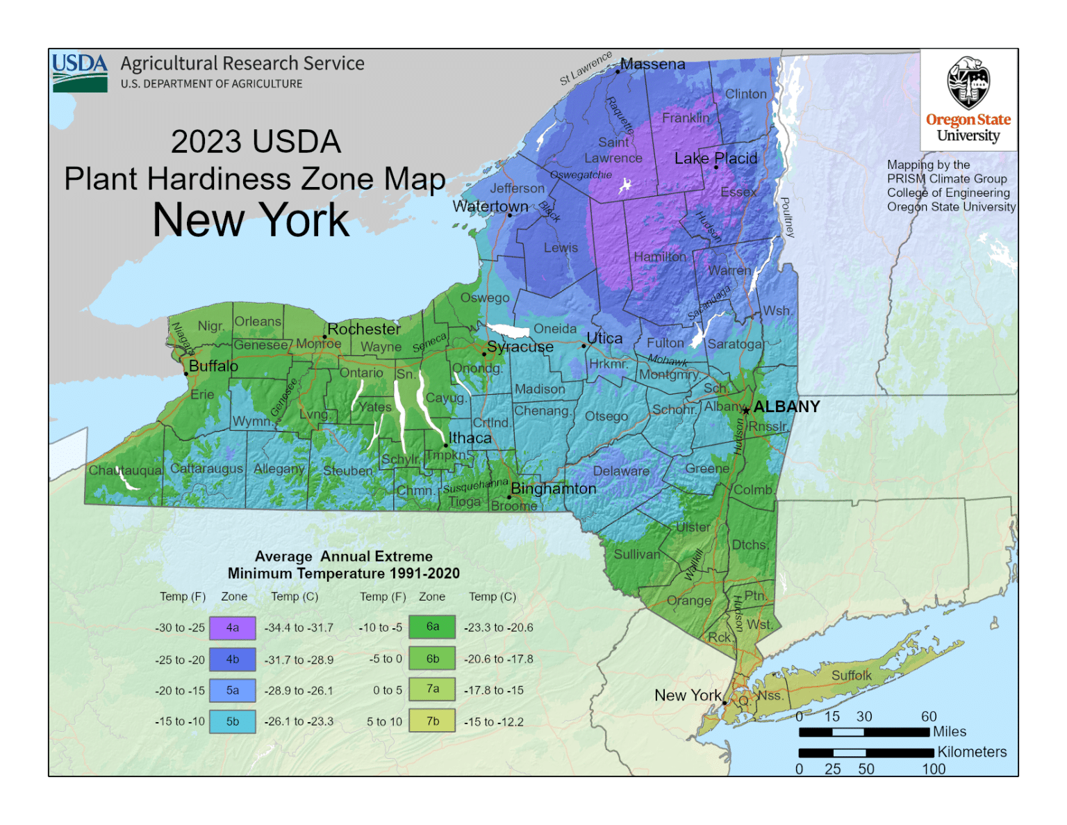 New York Plant Hardiness Zones Map And Gardening Guide - Gardenia Organic